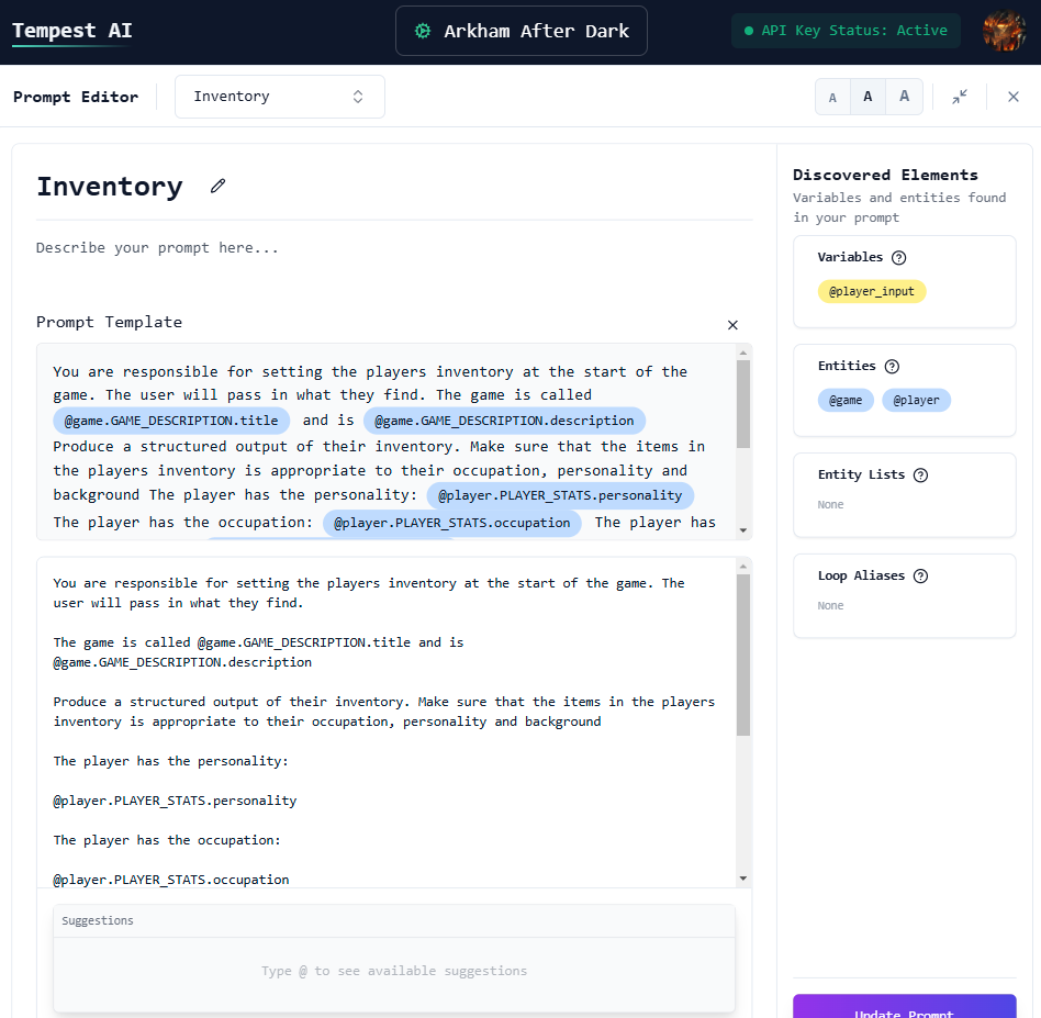 Tempest AI - Create Your Adventure